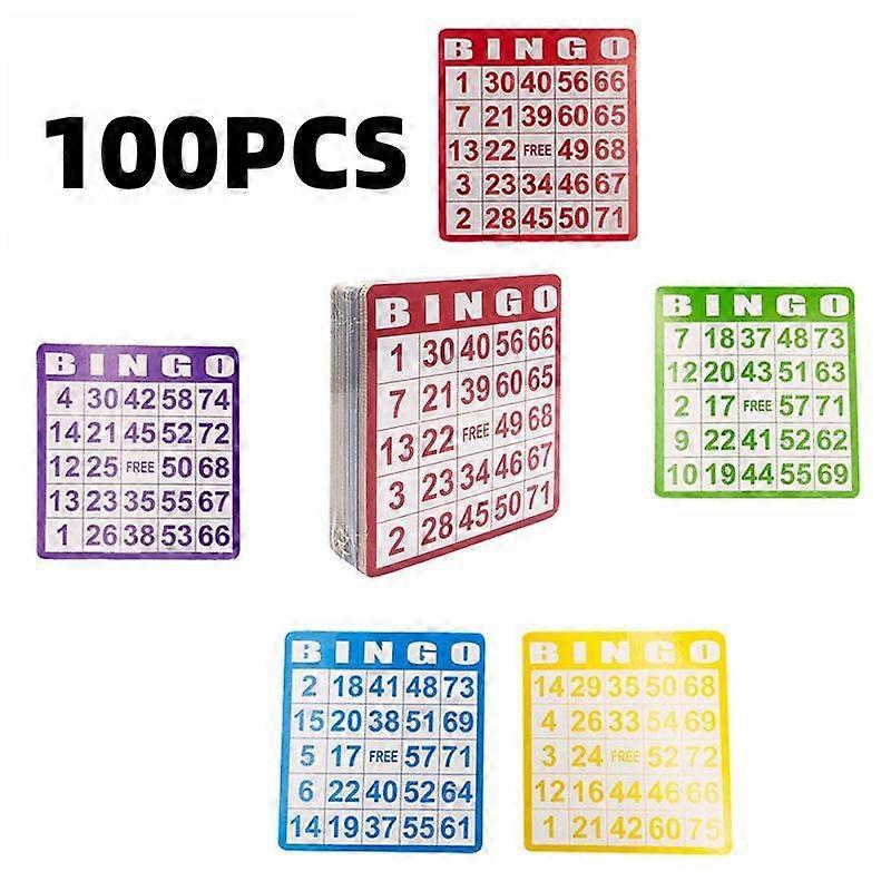 100pcs Bingo Paper Game Cards Bingo Cards 5 Colors | Fruugo UK
