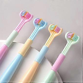 4pcs Triple Head Toothbrush, 3 Sided Toothbrush, Deep Cleaning Soft ...