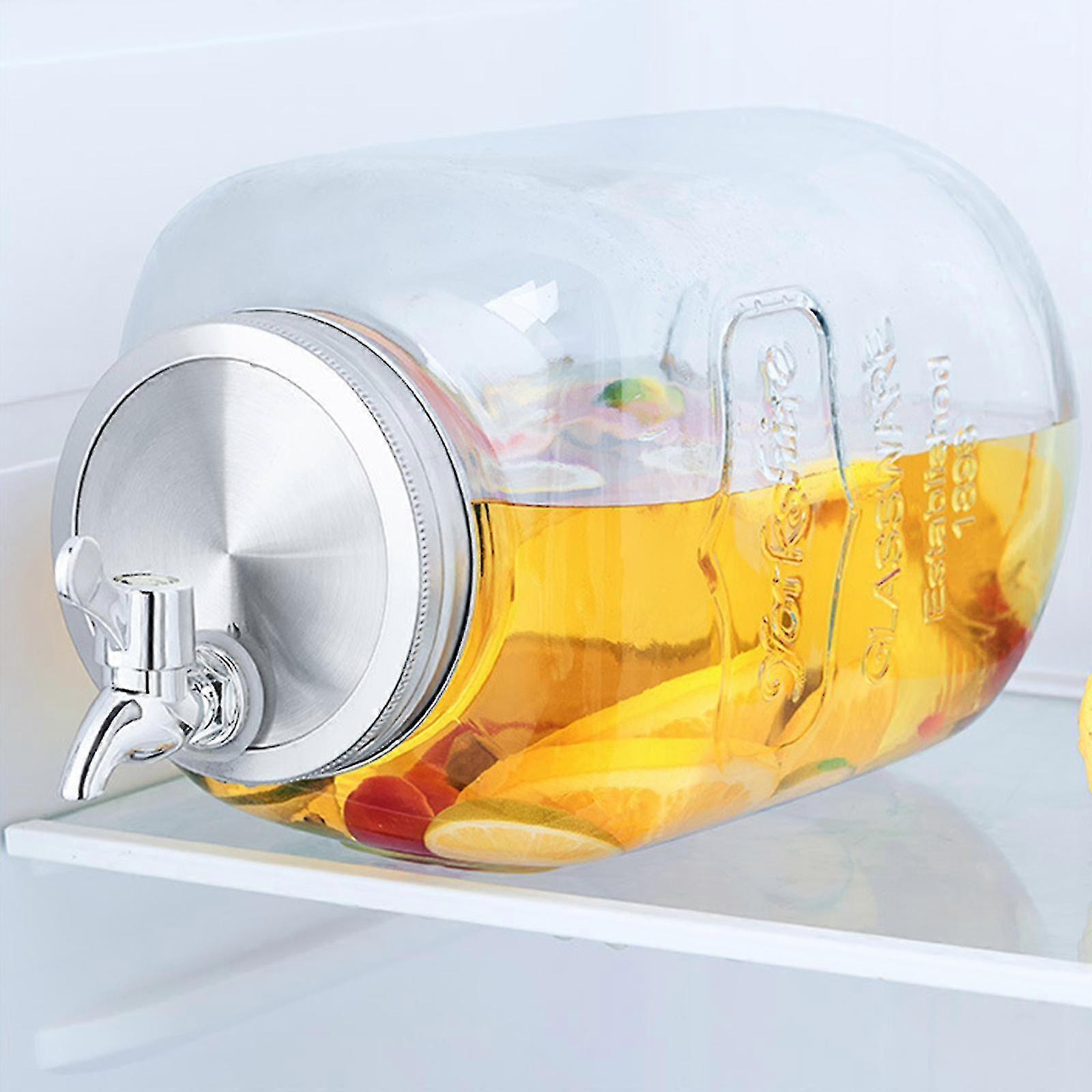 4l/5l Glass Drink Dispenser For Fridge - Summer Beverage Dispenser For ...