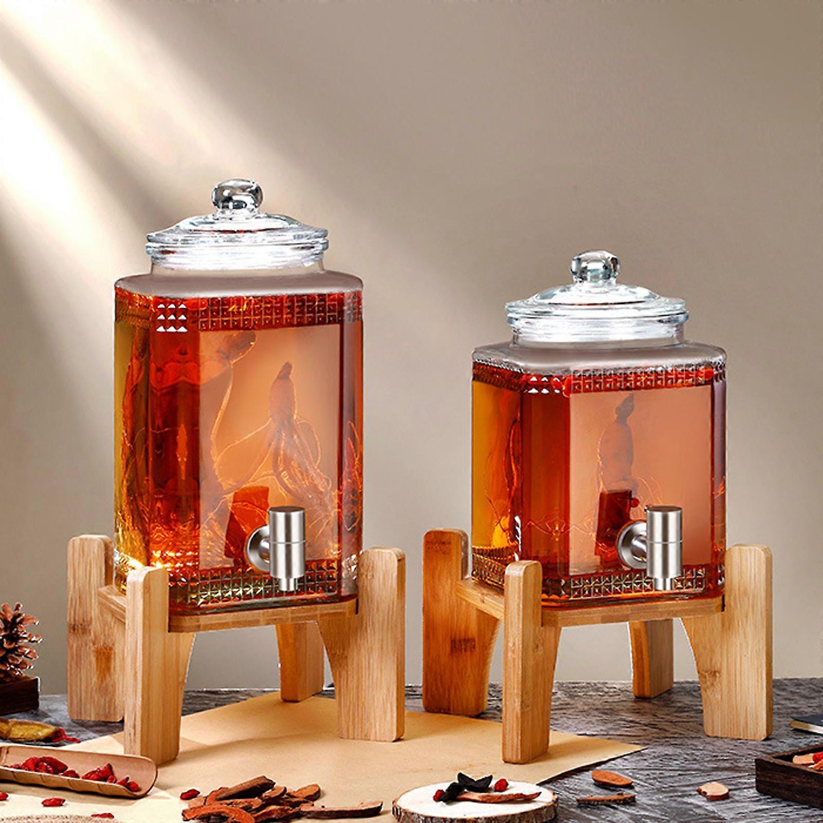 Glass Drink Dispenser with Lid - Copper Stainless Steel Glass Sealed ...