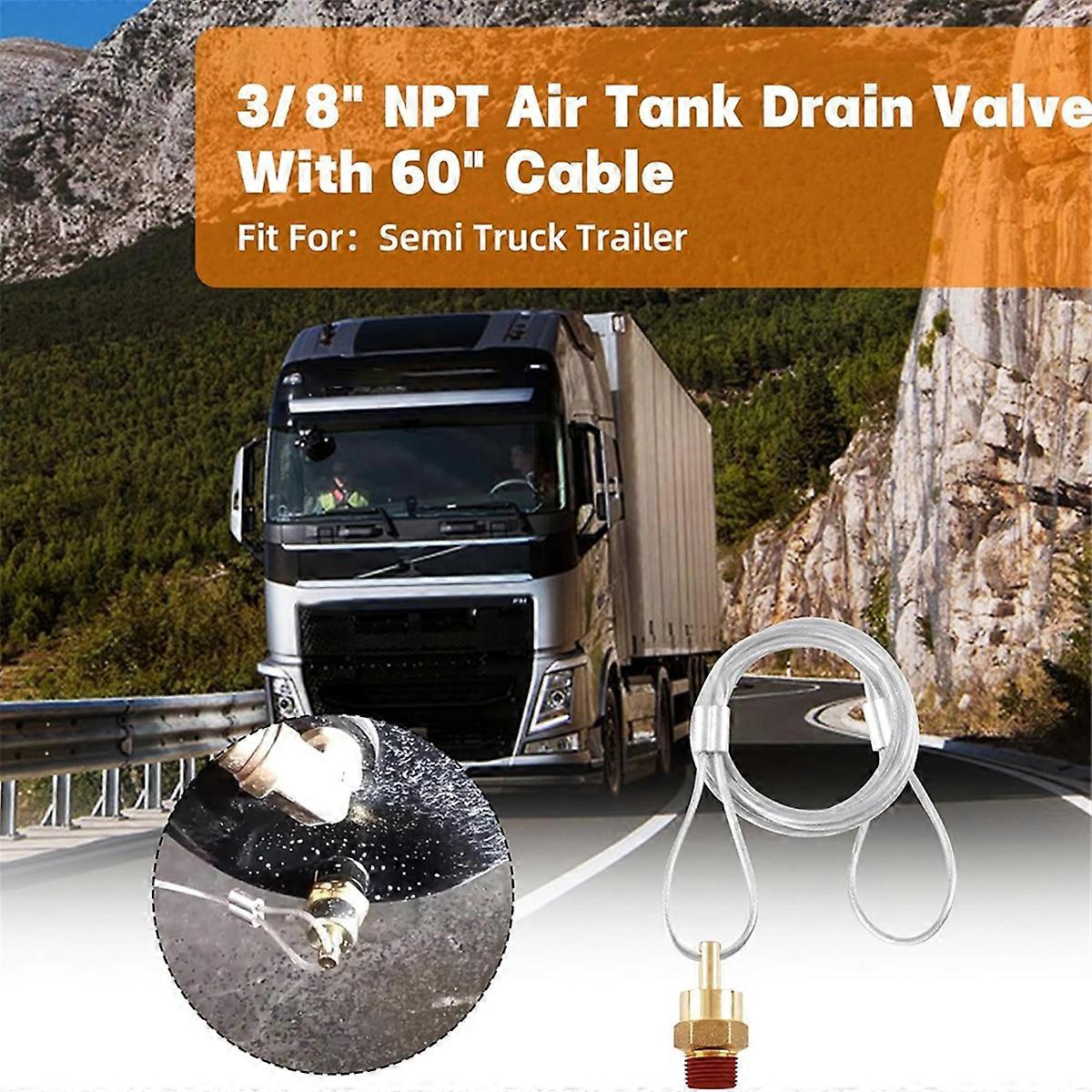 5PCS Air Tank Drain Valve Plug Connector with 60inch Cable, Air ...