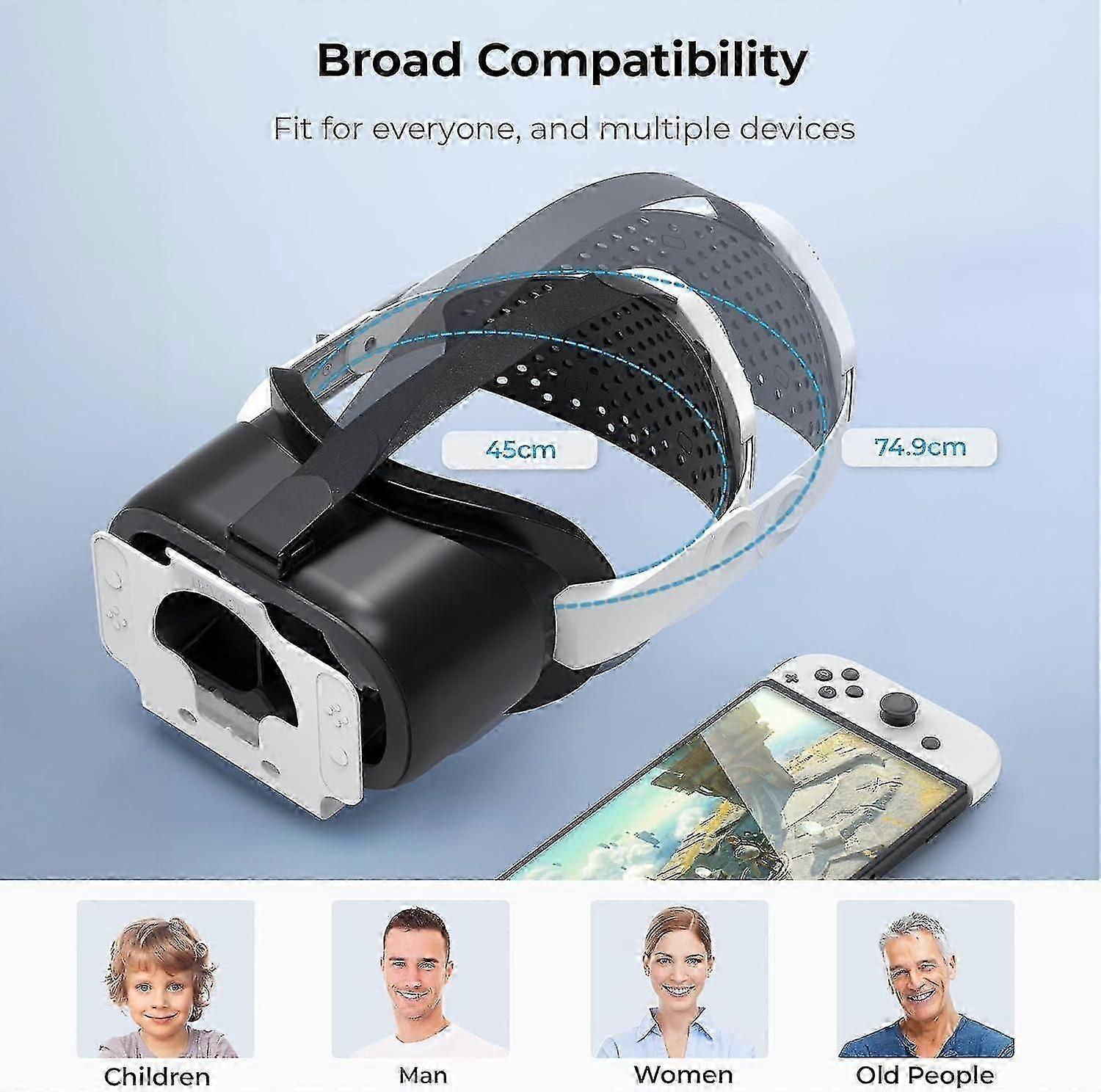 Upgraded VR Headset for Nintendo Switch & Switch OLED Model, Switch VR Glasses with Adjustable ...