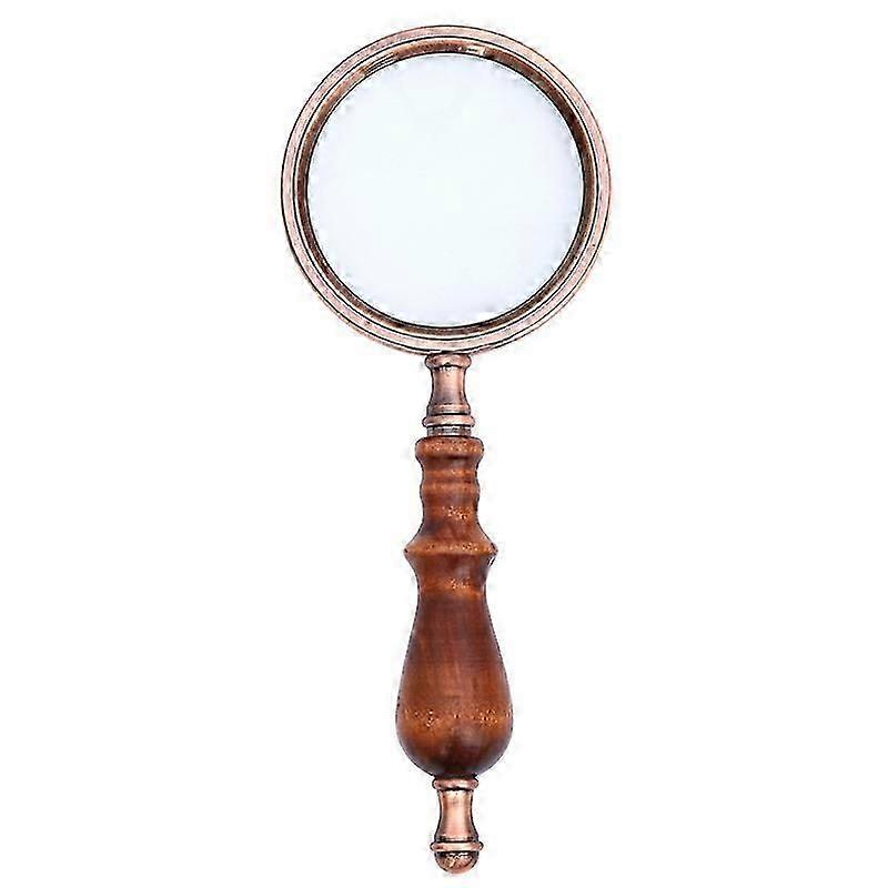10x Handheld Magnifying Glass With Handle, Antique Copper Magnifier ...