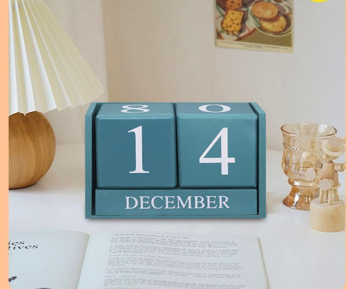 Holzblock Kalender Vintage Ewiger Kalender Desktop Kalender Monat Datum ...