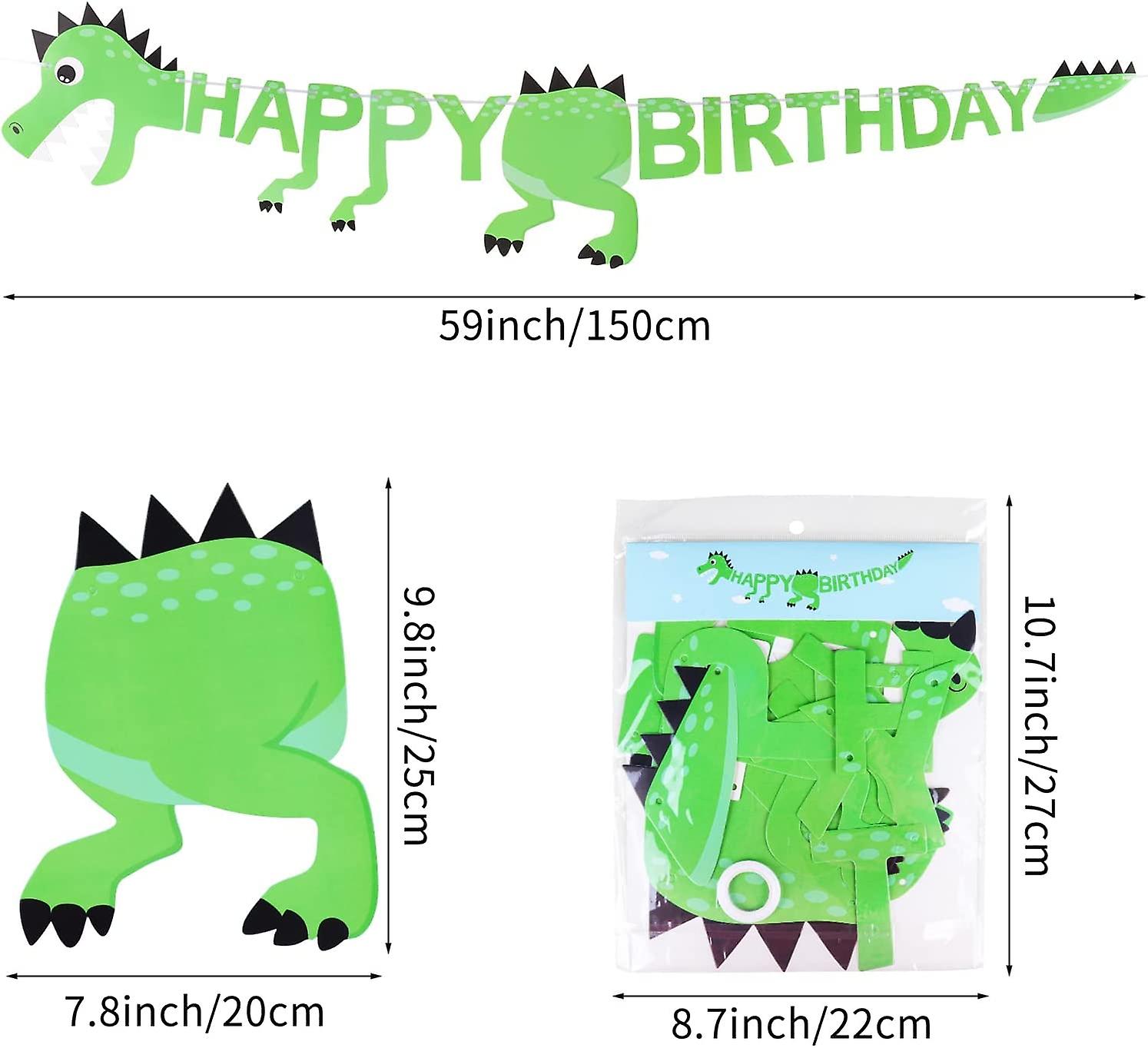 Heytea3D Dinosaur Birthday Banner, Dinosaur Happy Birthday Banner ...