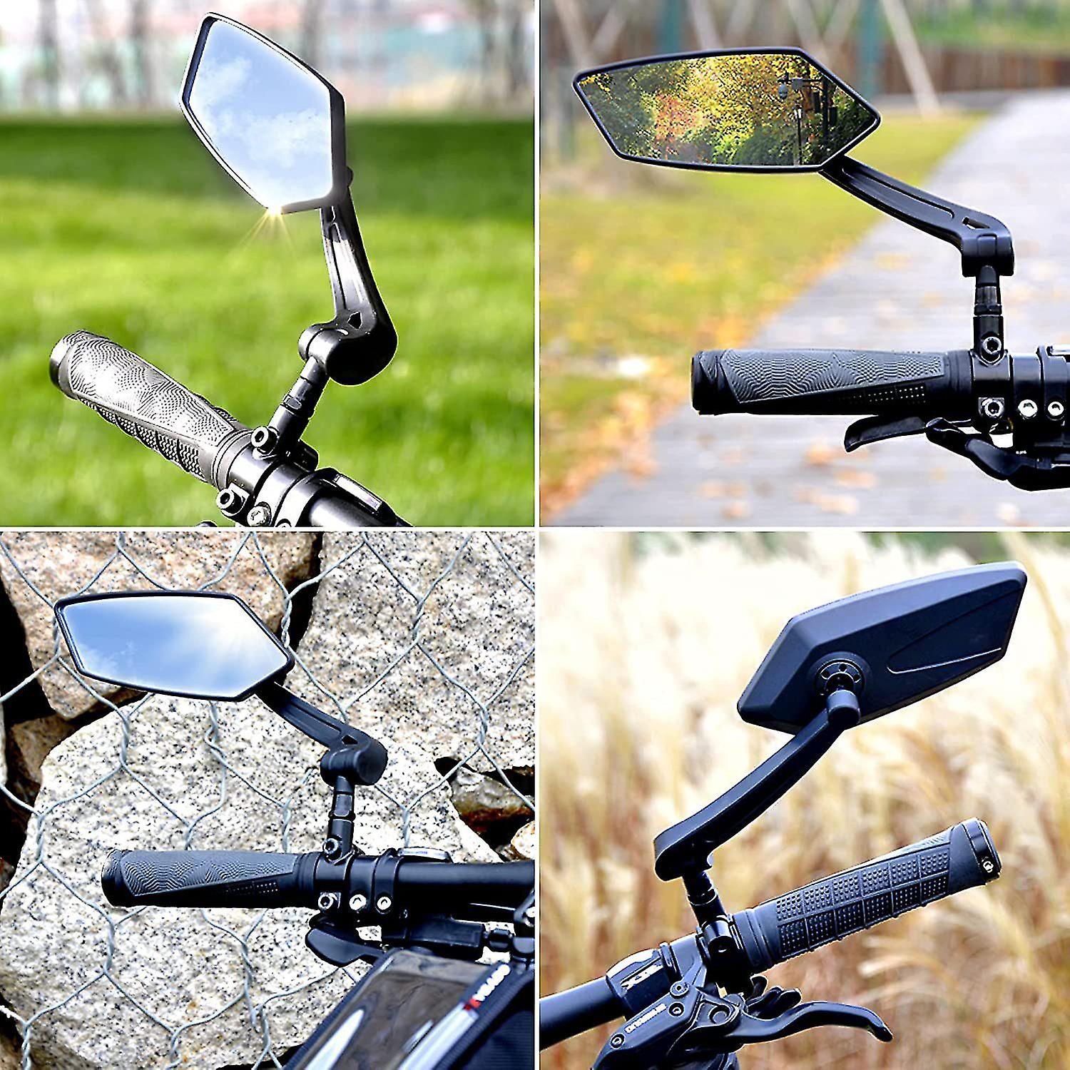 New Bicycle Mirror Explosion-proof Adjustable Large Lens Bike Rearview ...