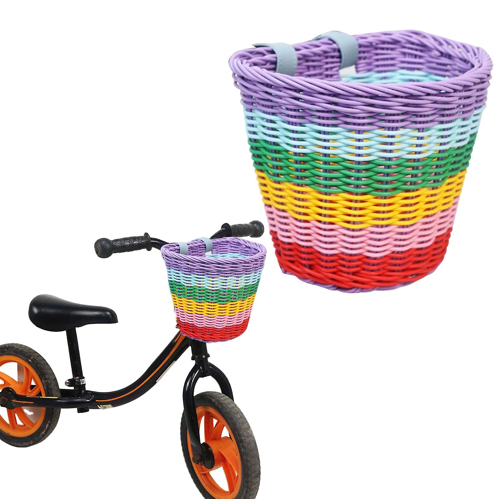 Hand-Woven Bicycle Basket Large Capacity Bright Color Simple ...