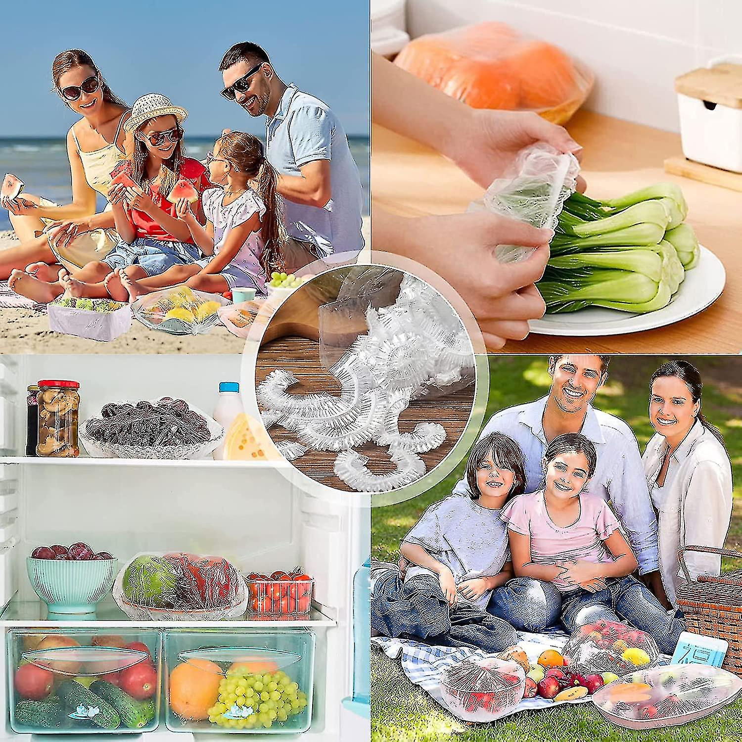 200 Pieces Fresh Storage Bags, Elastic Storage Covers For Vegetables Or ...