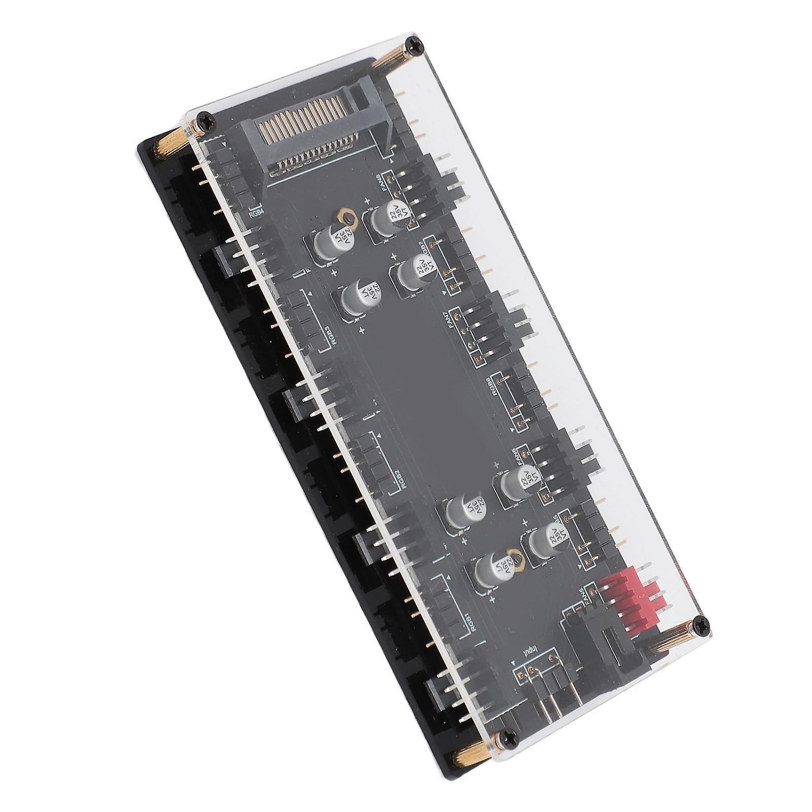 ARGB PWM 2 in 1 Hub 8 Way 5V 3 Pin ARGB HUB and 8 Way 12V 4 Pin PWM Hub ...