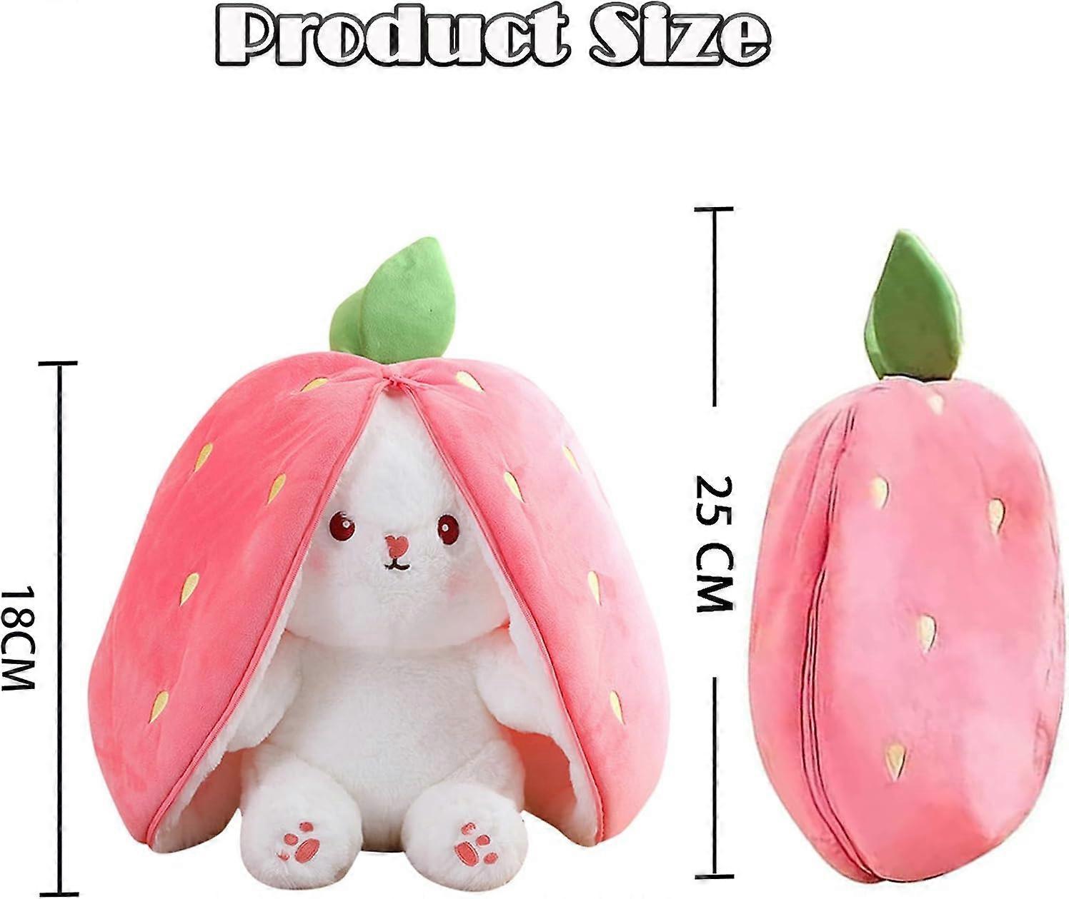 Rabbit Muppet Toys, Strawberry Bunny Plush Toys, Reversible Cuddle ...