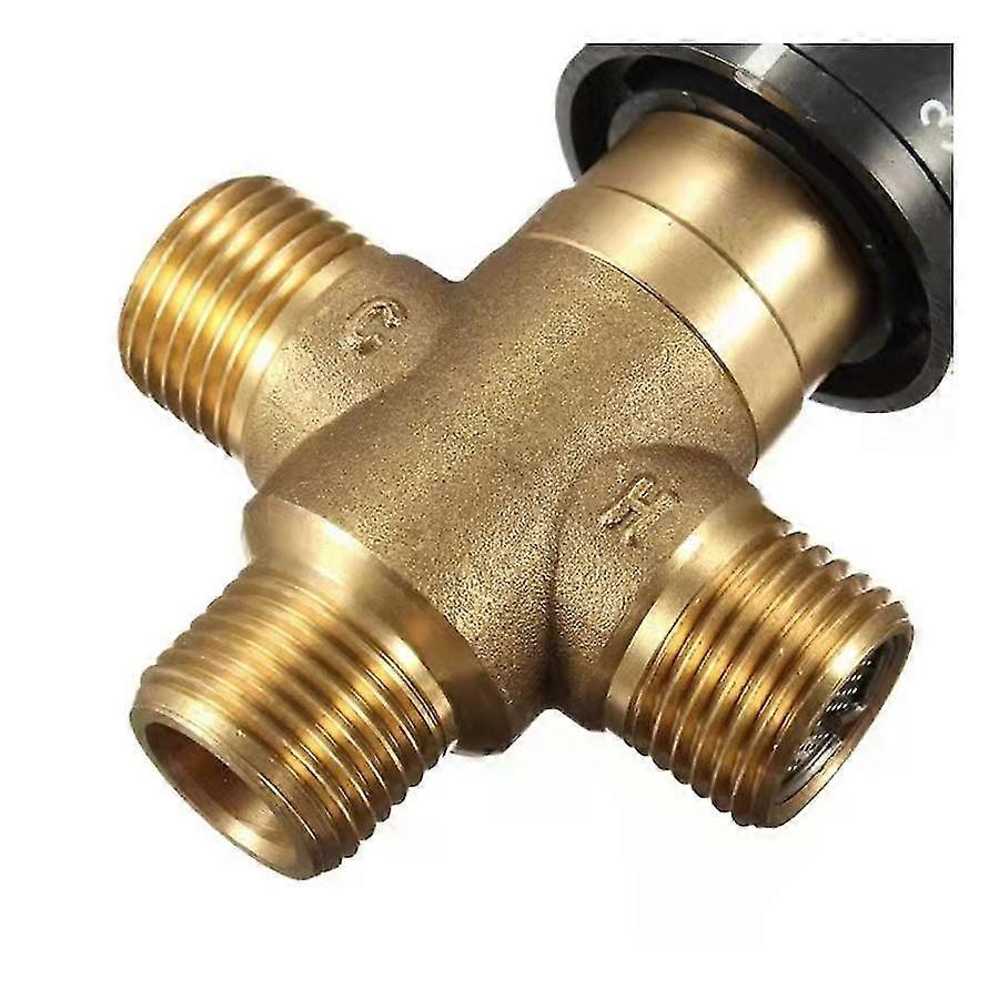 thermostatic Mixing Valve, Solid Brass 3 Way Thermostatic Mixing Valve ...