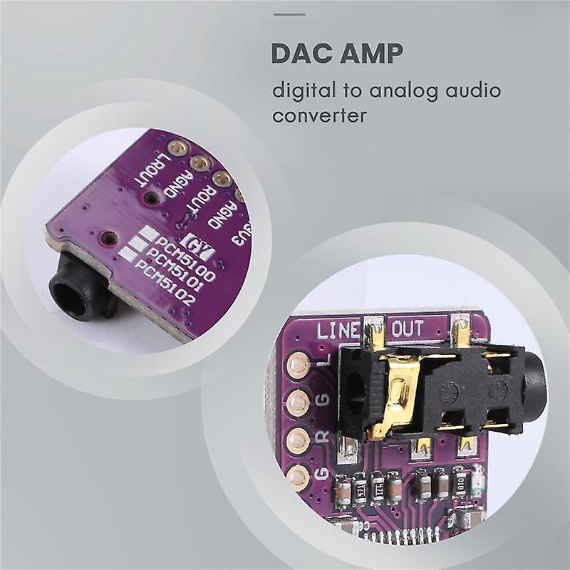 PCM5102 I2S IIS Digital Audio DAC Decoder Module Stereo DAC Digital-To ...