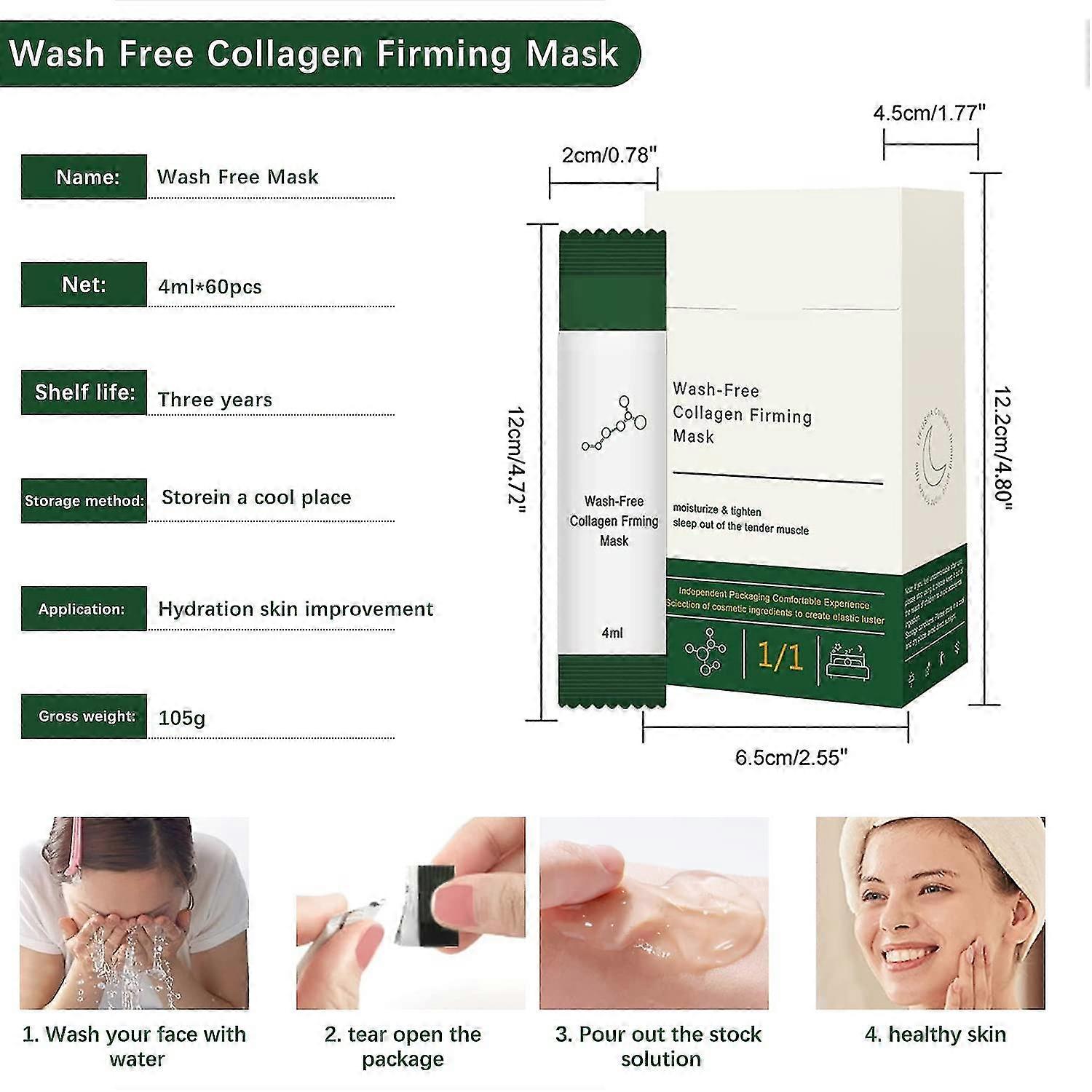Pack of 60 Korean Collagen Firming Mask, Korean Collagen Firming Mask ...