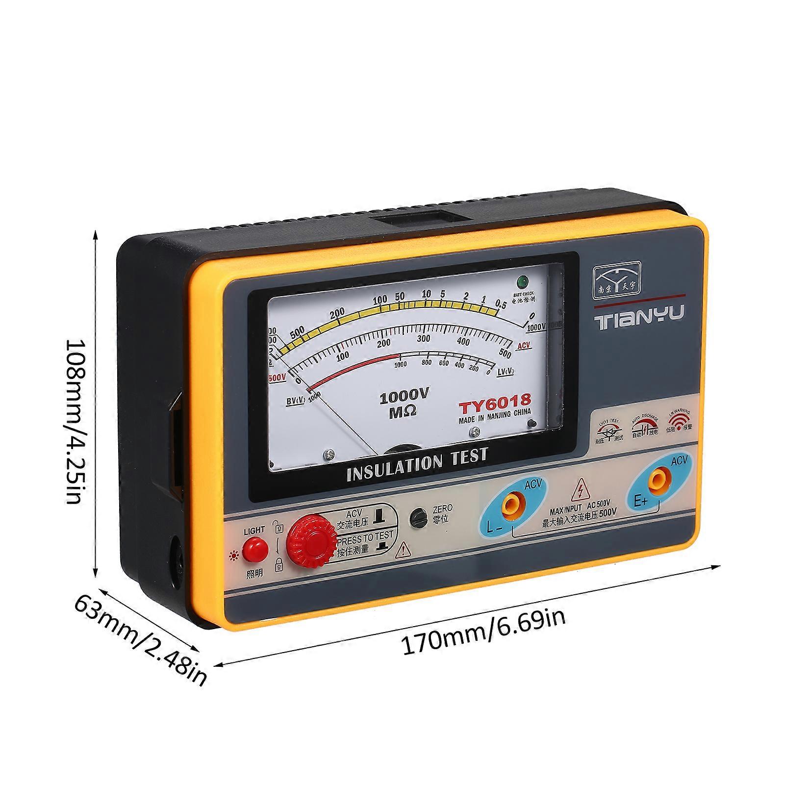 Insulation Resistance Meter Digital Ohmmeter Handheld Insulation Tester ...