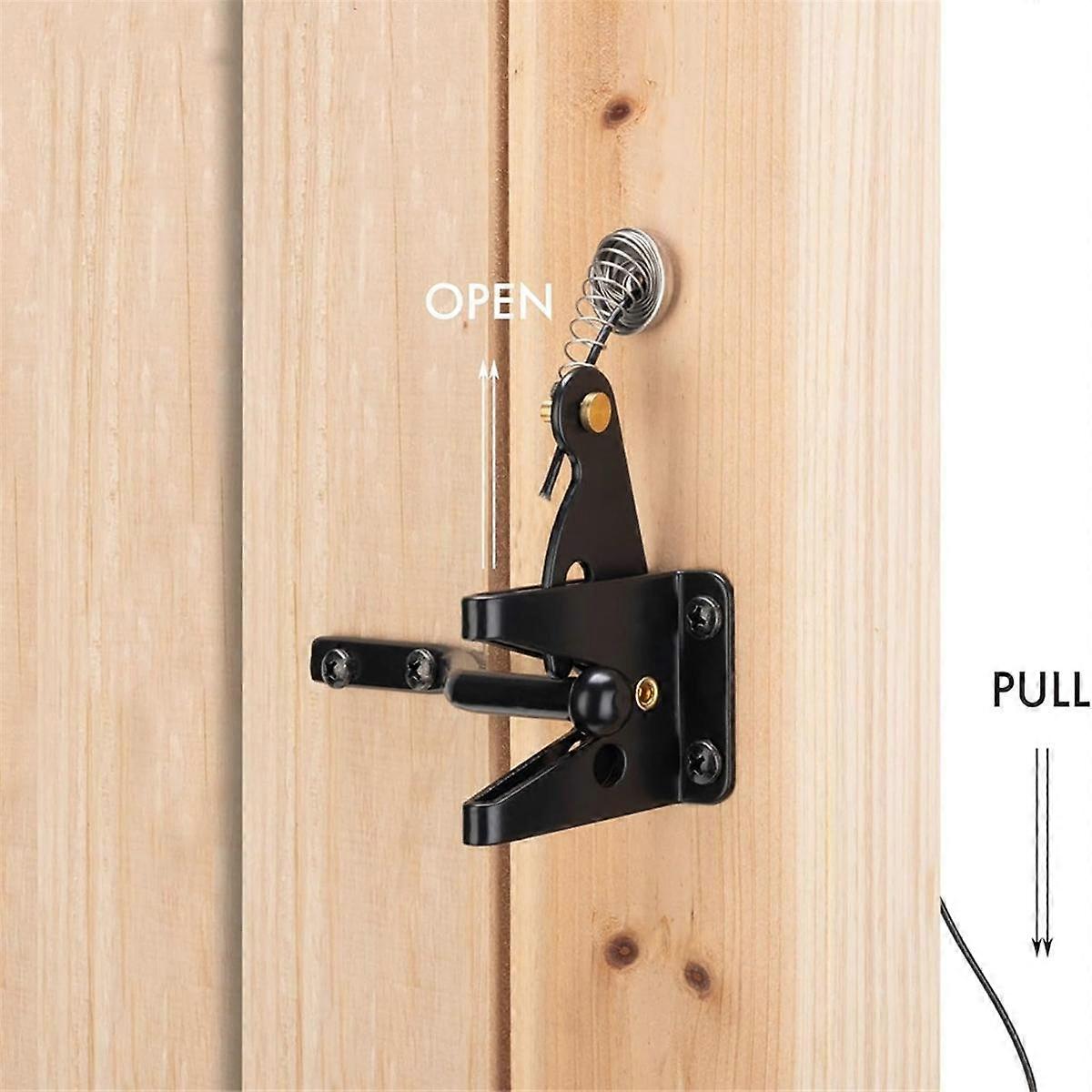 2 Pack Self Locking Gate Latch for Wooden Fence Heavy Duty,with Steel ...