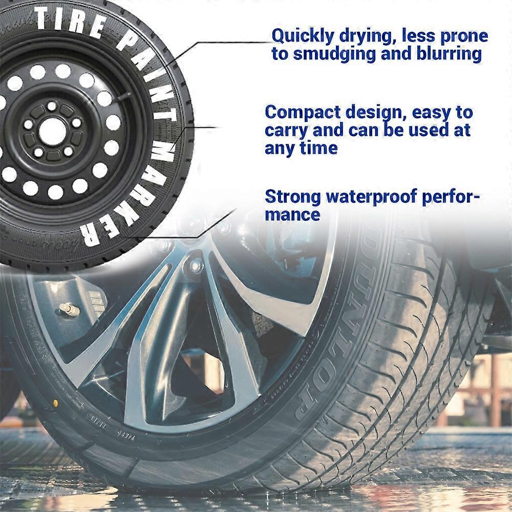 6 Pieces White Tire Pen Color Markers Pencil Car Paint Color Rim Paint ...