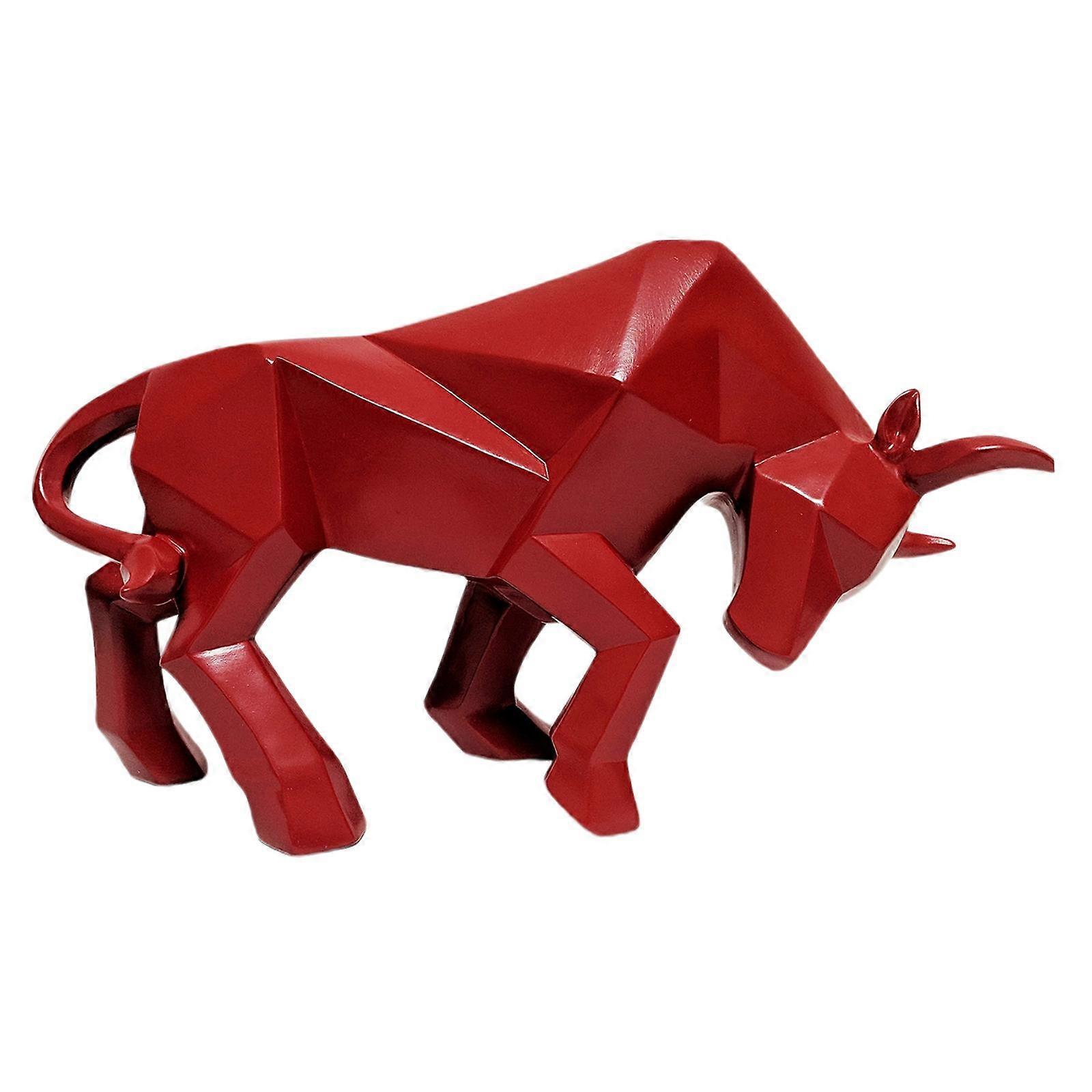 Synthetic Resin Bull Sculpture Crafted Bullfight Art Figurines Animal ...