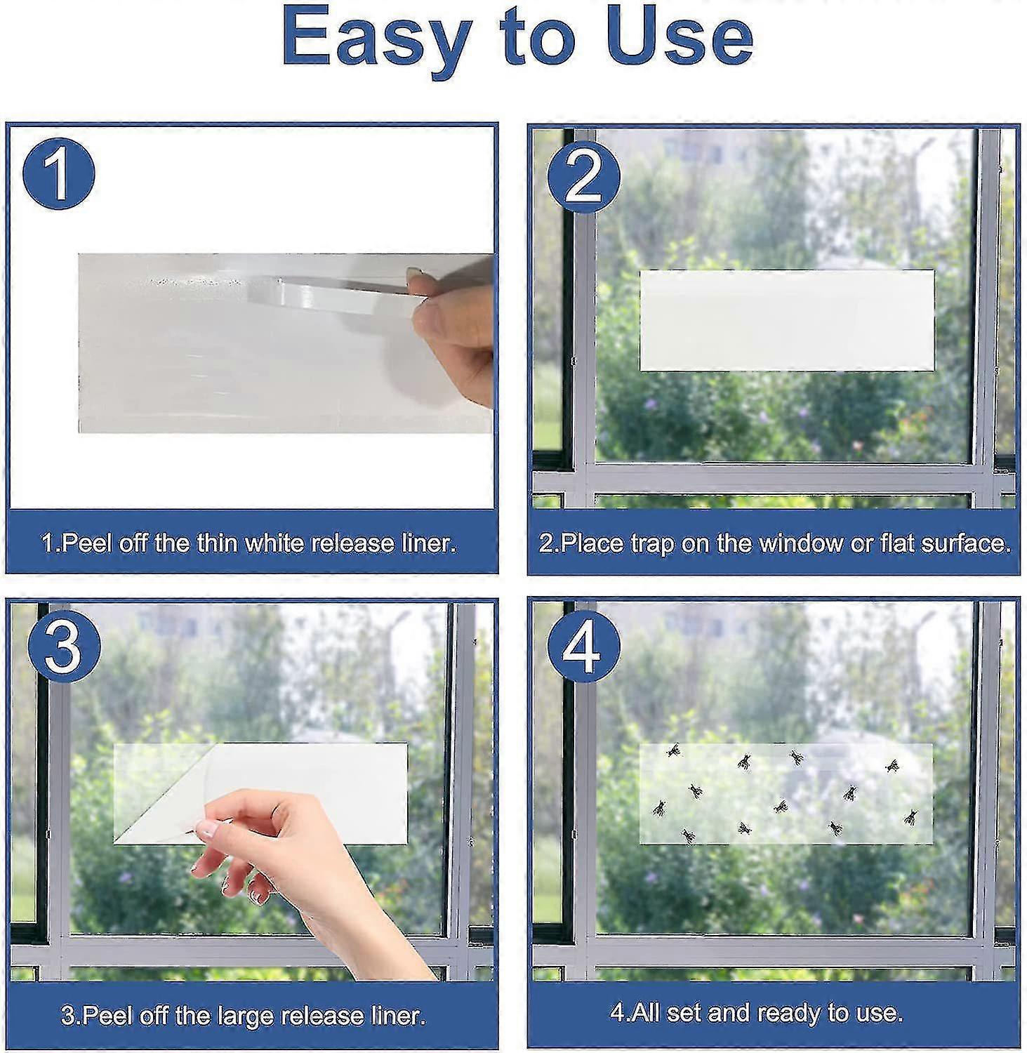 50 Pack Non Pattern Window Stickers 50 Sheets Clear Window Fly Trapper ...