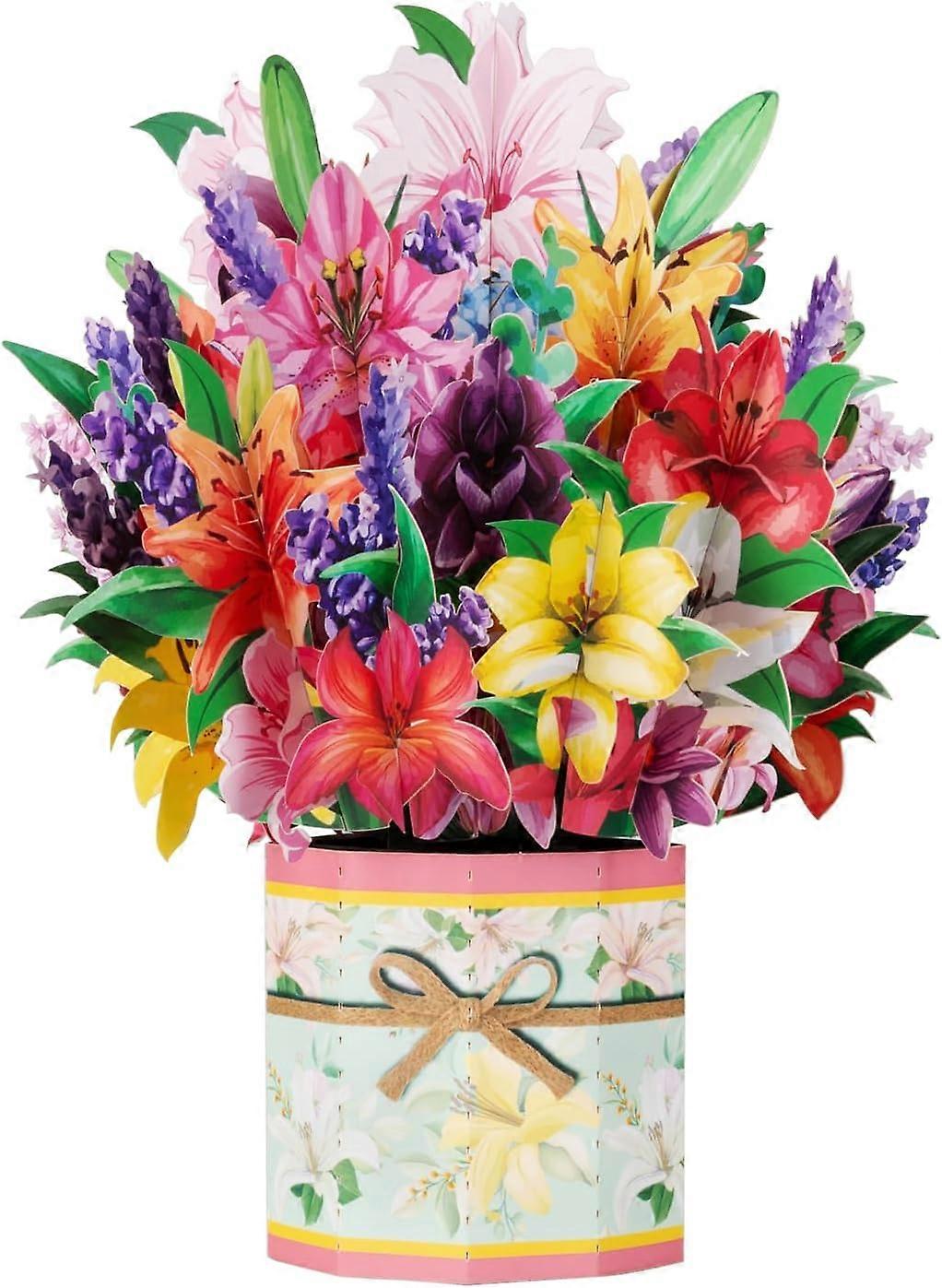 3D Bouquet Pop Up Card, Mother's Day Card 3D Paper Floral Greeting Card ...