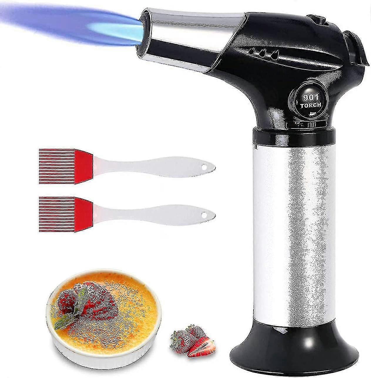 Blow Torch Kitchen Torch Refillable Butane Gas Torch Lighter With Safety Lock Adjustable Flame ...