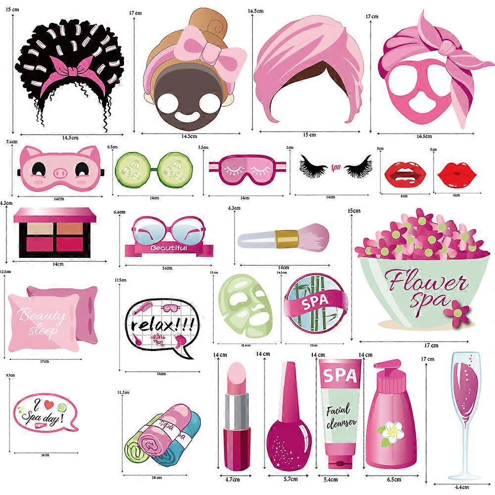 26 PCS Spa Party Photo Booth Props, Kids Spa Party Supplies for Girls ...