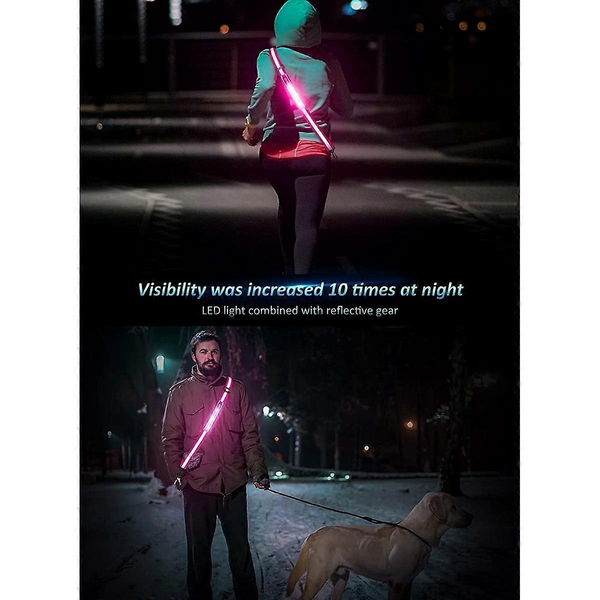 LED Reflective Belt Walking Gear,Safety Light for Walkers At Night ...