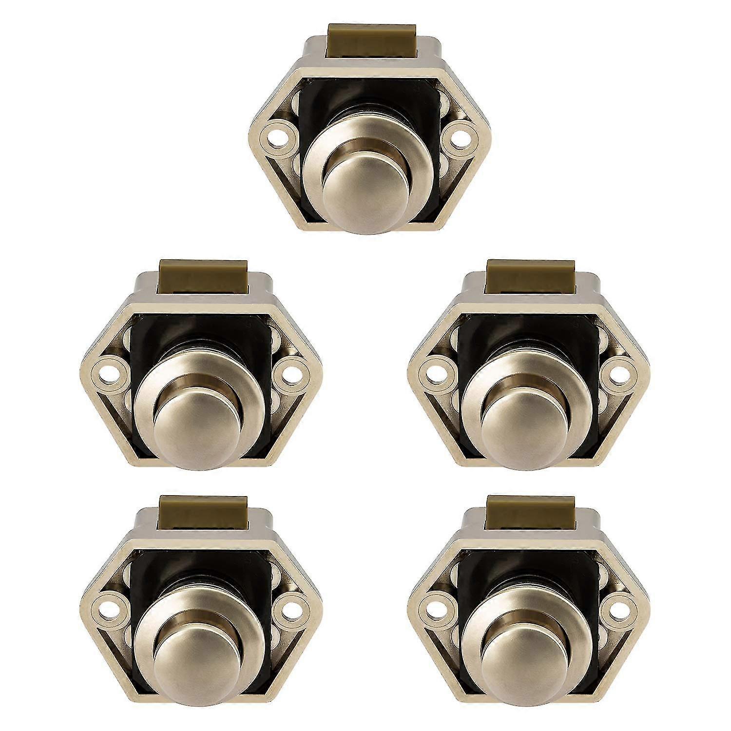 10pcs Mini Push Button Drawer Cupboard Door Catch Lock Caravan Motorhome Nickel Boat Lock Knob ...
