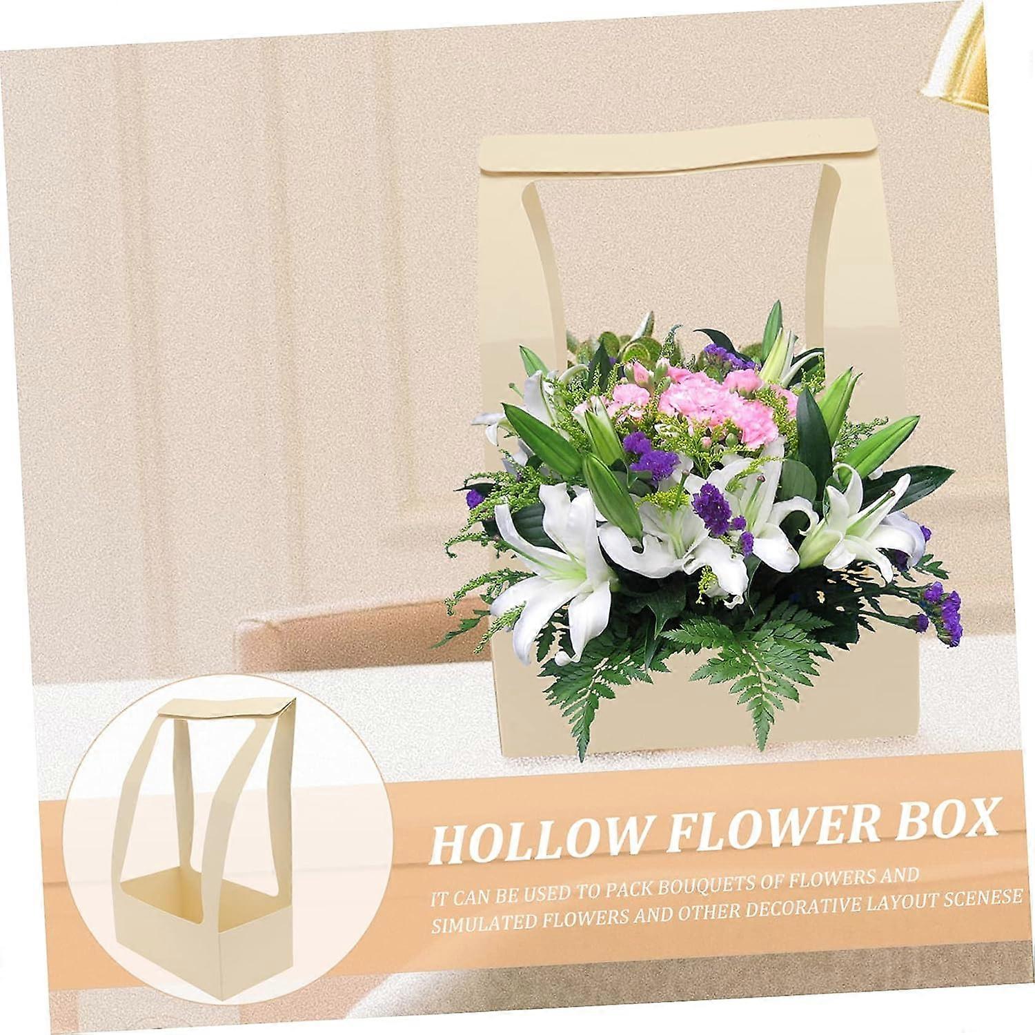 WJ 2 Pieces Boxes Flower Box Paper Flower Bouquet Florist Flower Box ...