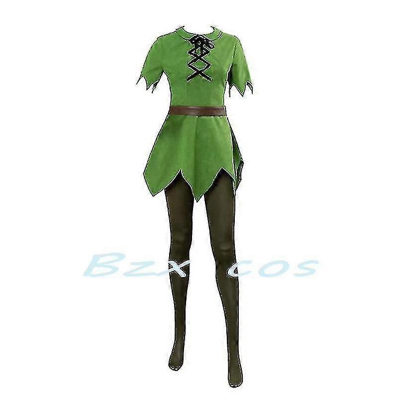 Peter Pan Cosplay Anime Costume Green Elf Uniform Dresses Boys Girls ...