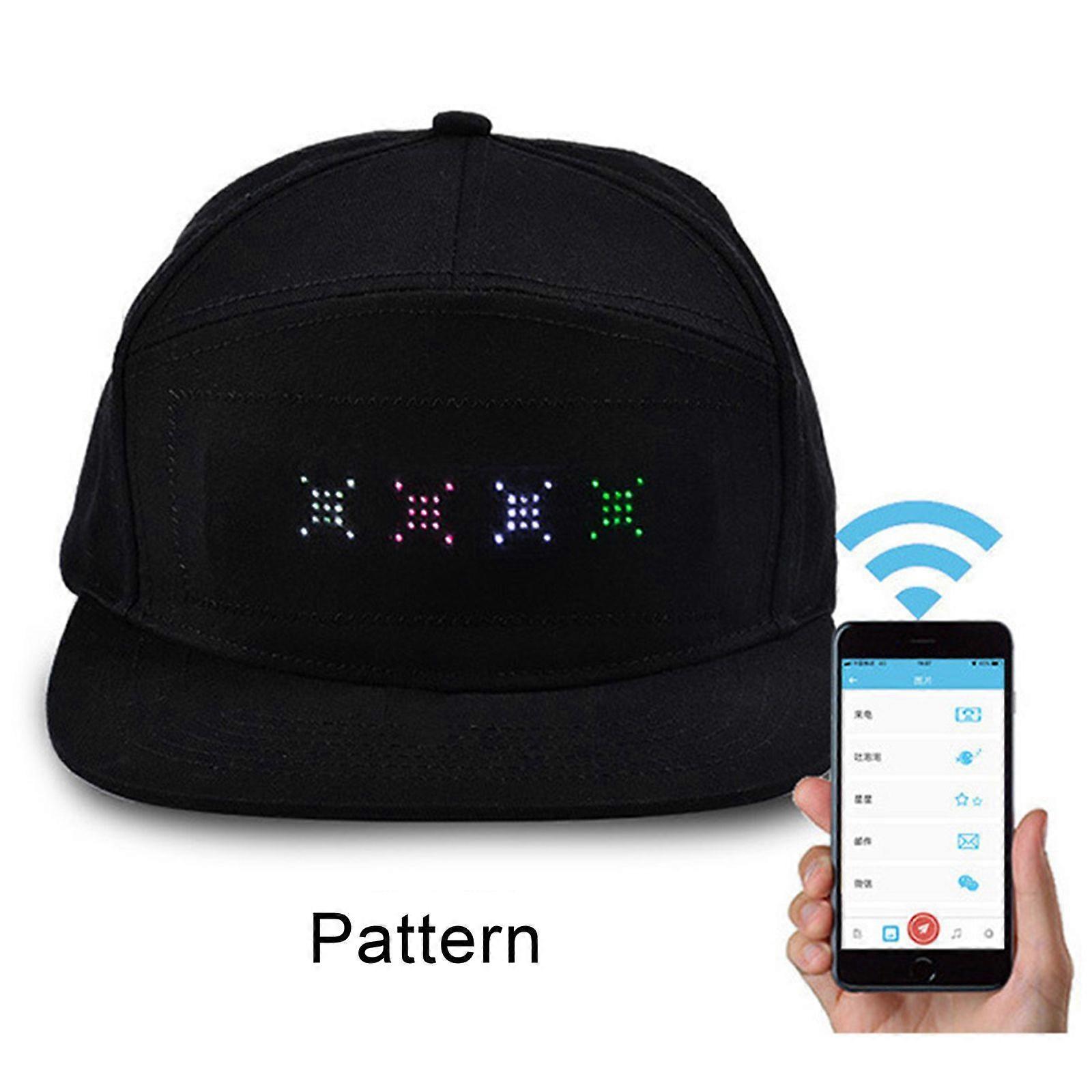 LED Display Hat,Colorful LED Screen Cap,Bluetooth Costume Cool Novelty ...