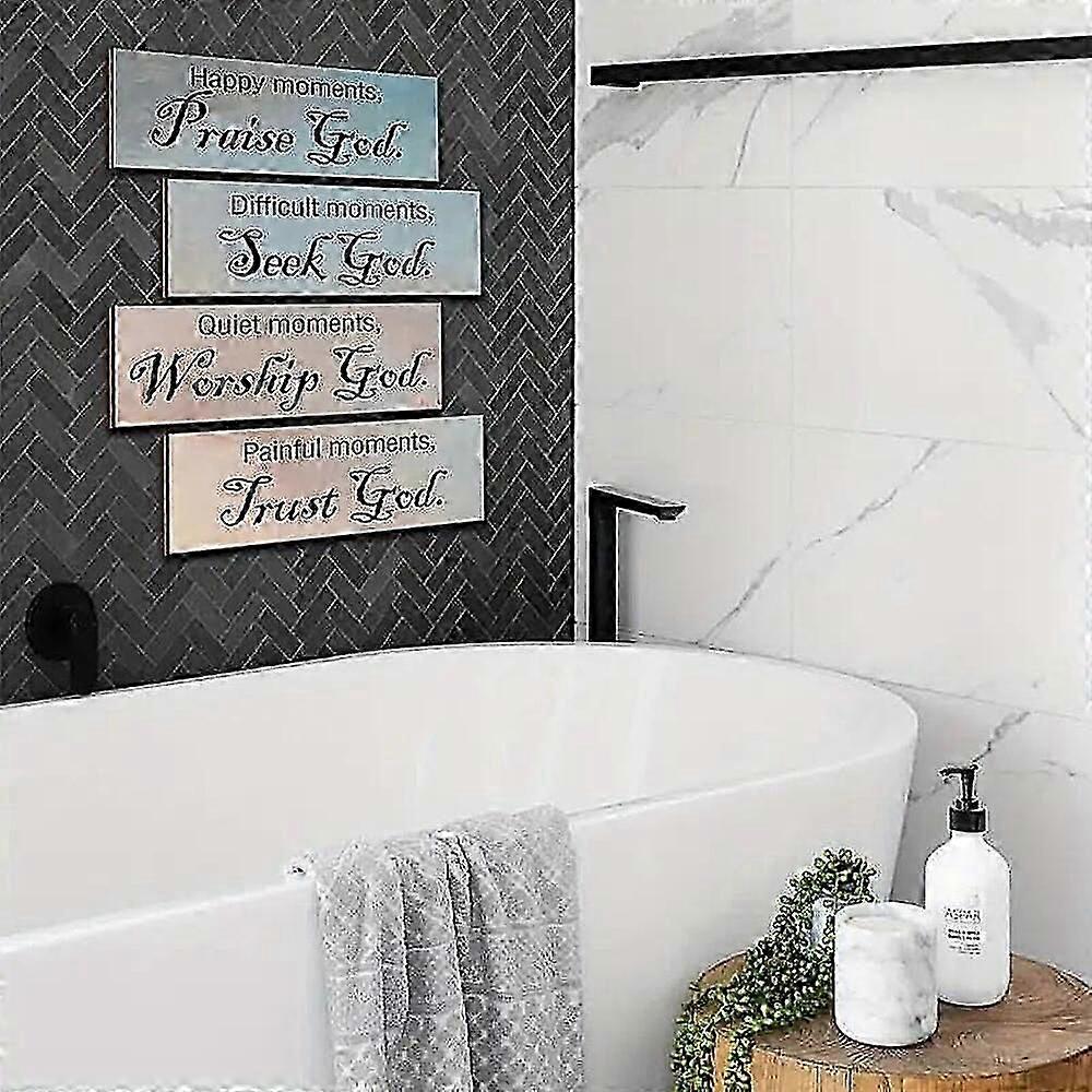 Christian Wall Art Religious Sign Bathroom Decor, Inspirational Bible ...