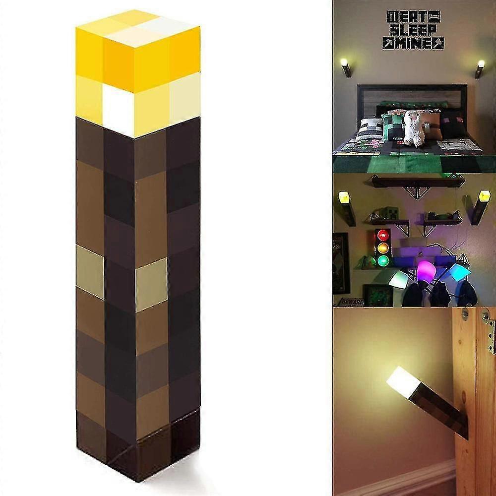 Home Decoration Minecraft Game Torch Lamp Led Night Light Rechargeable ...