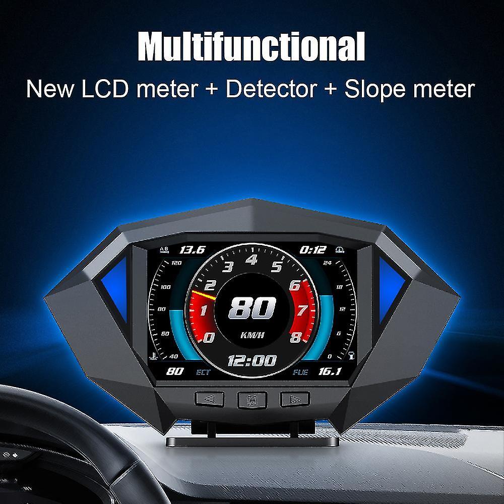 Obd2 Gps Dual System P1 Car Hud Display Slope Tilt Meter Car Digital Speedometer Head Up Display ...