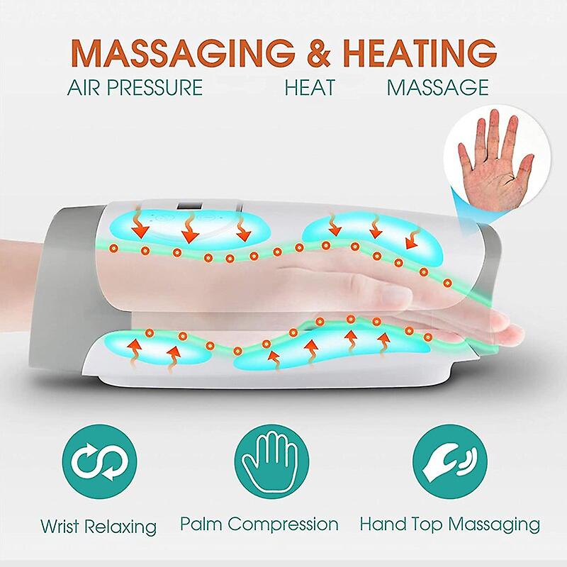 Electric Hand Massager Device Heat Finger Massage Palm Pain Relief ...