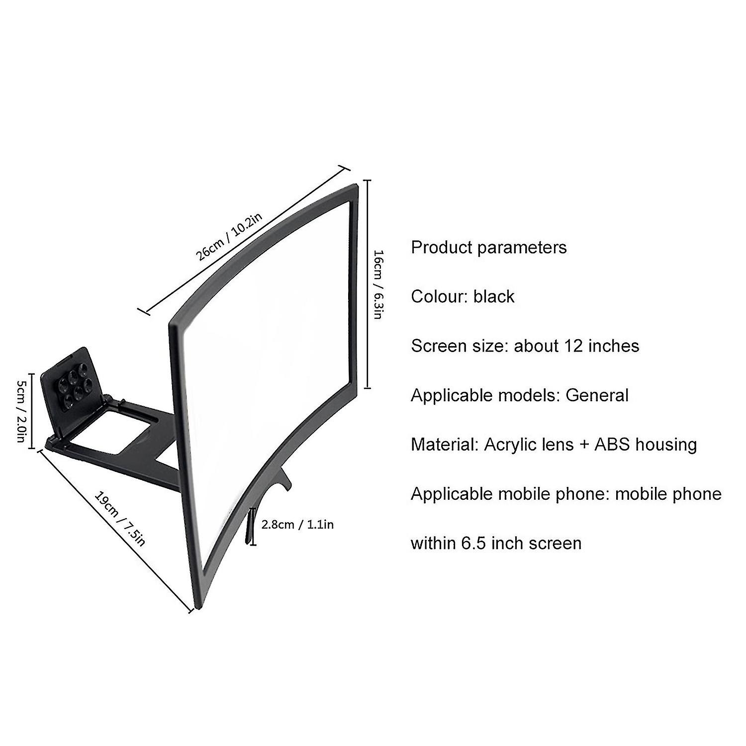 12-Inch Phone Screen Magnifier 3d Curved Screen Amplifier For Cell ...
