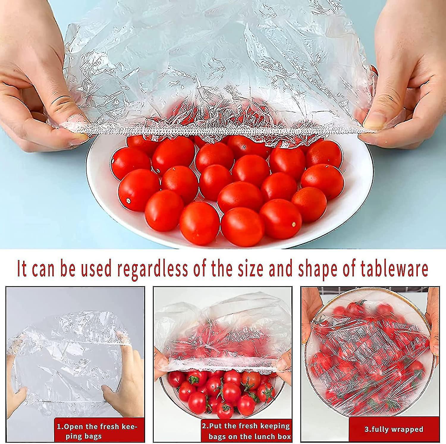 200 Pieces Fresh Storage Bags, Elastic Storage Covers For Vegetables Or ...