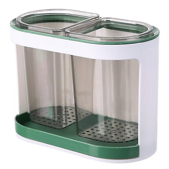 Utensil Holder Cutlery Drainer Two-compartments Transparent Wall ...
