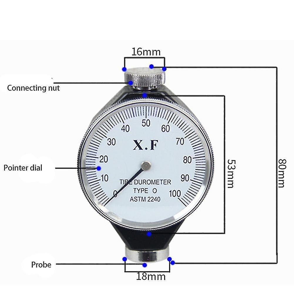 Shore Durometer A Type 0-100 Ha Rubber Tire Hardness Tester Meter ...