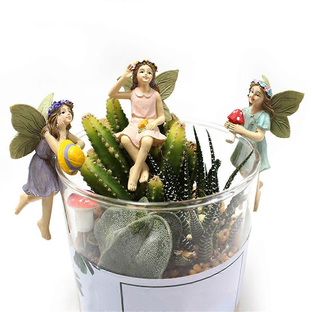 Fairy Figurine 5PCS Resin Fairy Figures with Fly Wing Miniature Fairy ...