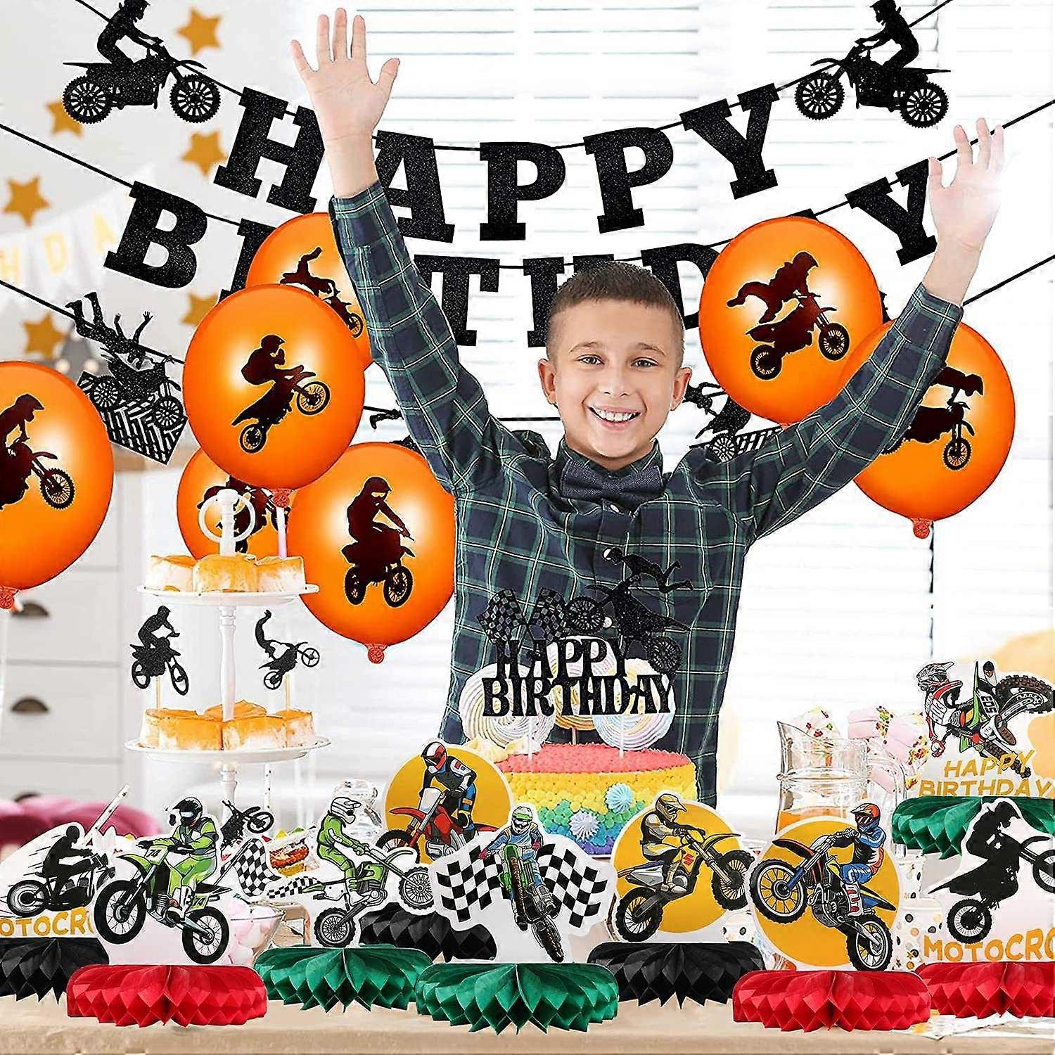 9 PCS Motorcycle Birthday Decorations Honeycomb Centerpieces Table ...