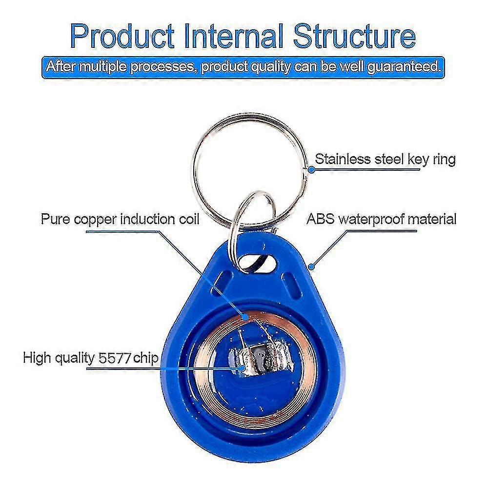 50 Pcs Writable 125khz Rfid Key Fob Proximity Id Card Tag Rewritable ...