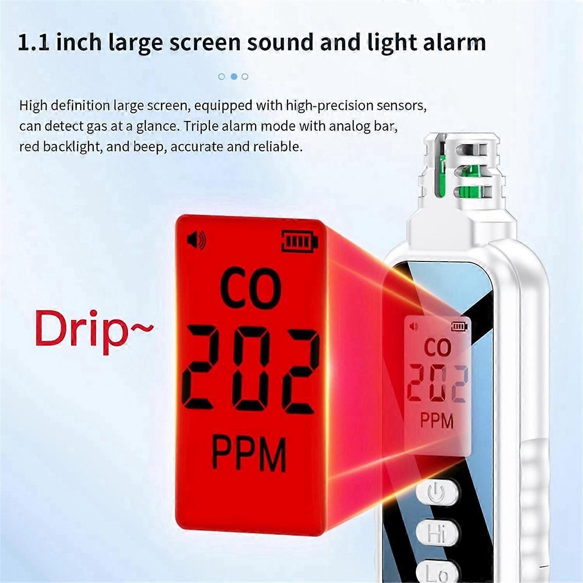 Portable Carbon Monoxide Detectors for Travel, LCD Display Handheld CO ...