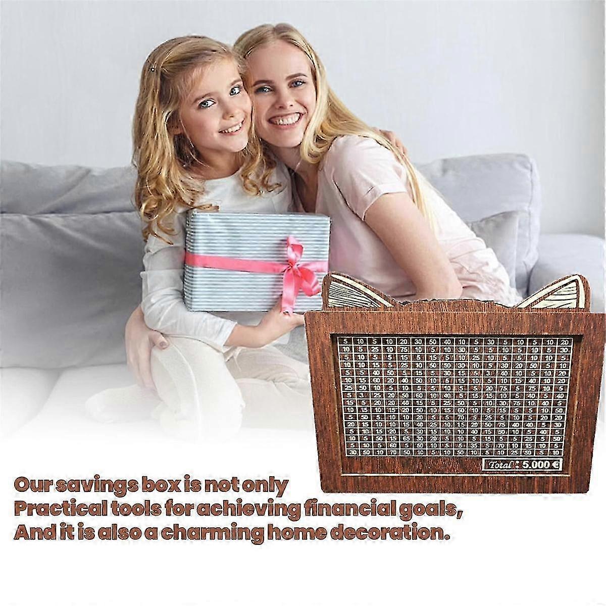 Cash Vault Wooden Savings Box,money Box With Counter,wooden Cash Saver Money Box,cash Saver Box ...