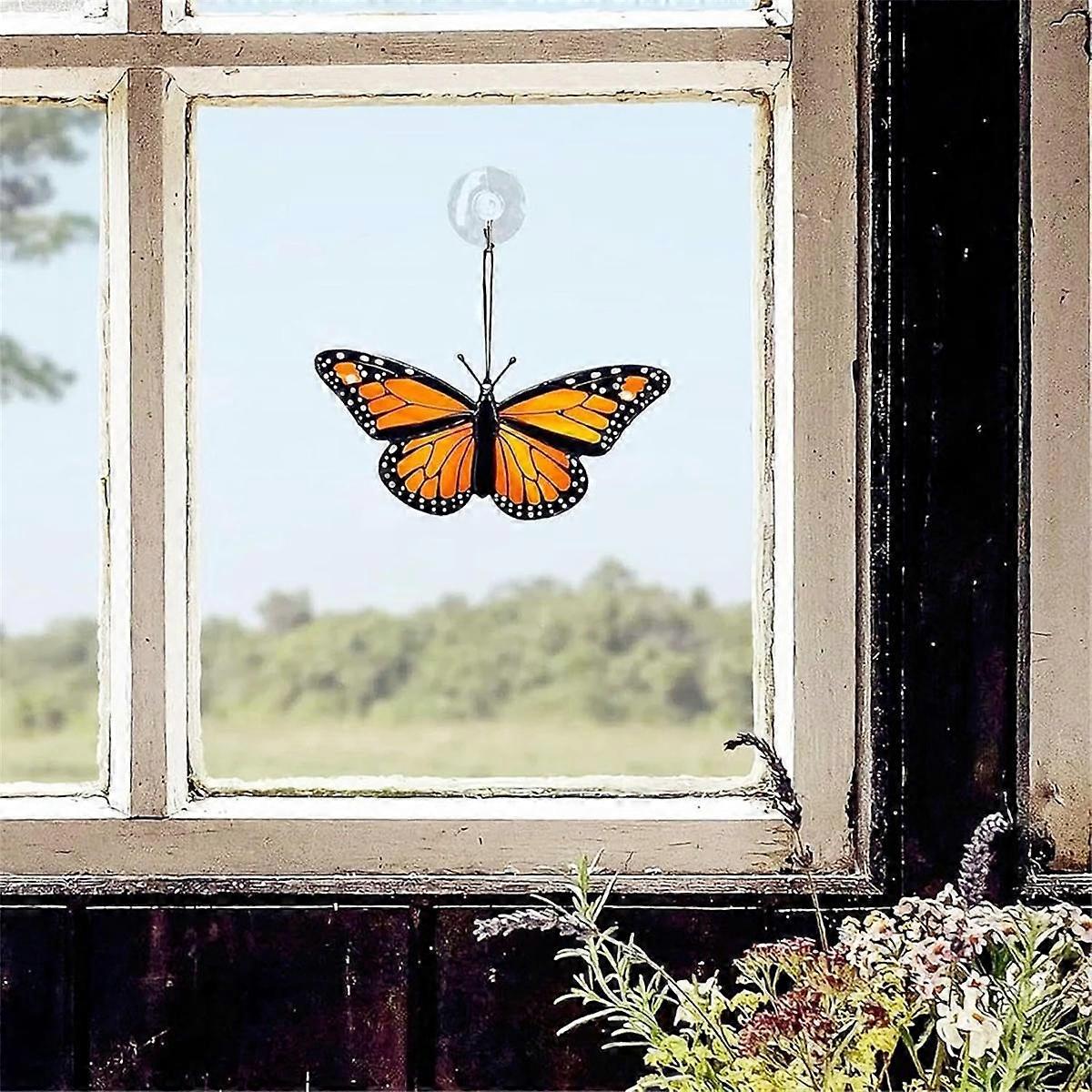Stained Butterfly Sun Catcher Stain Glass Window Hanging Hanging ...