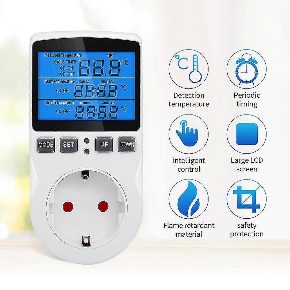 Timer Socket Digital Thermostat 220v Temperature Controller Socket Outlet With TAO | Fruugo UK