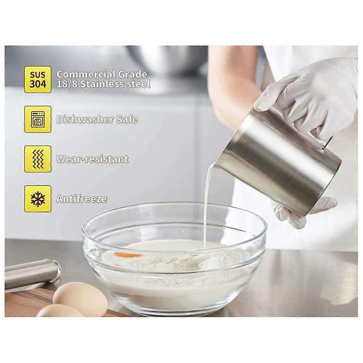 304 Stainless Steel Measuring Cup with Handle and Pour Lip, Metal ...