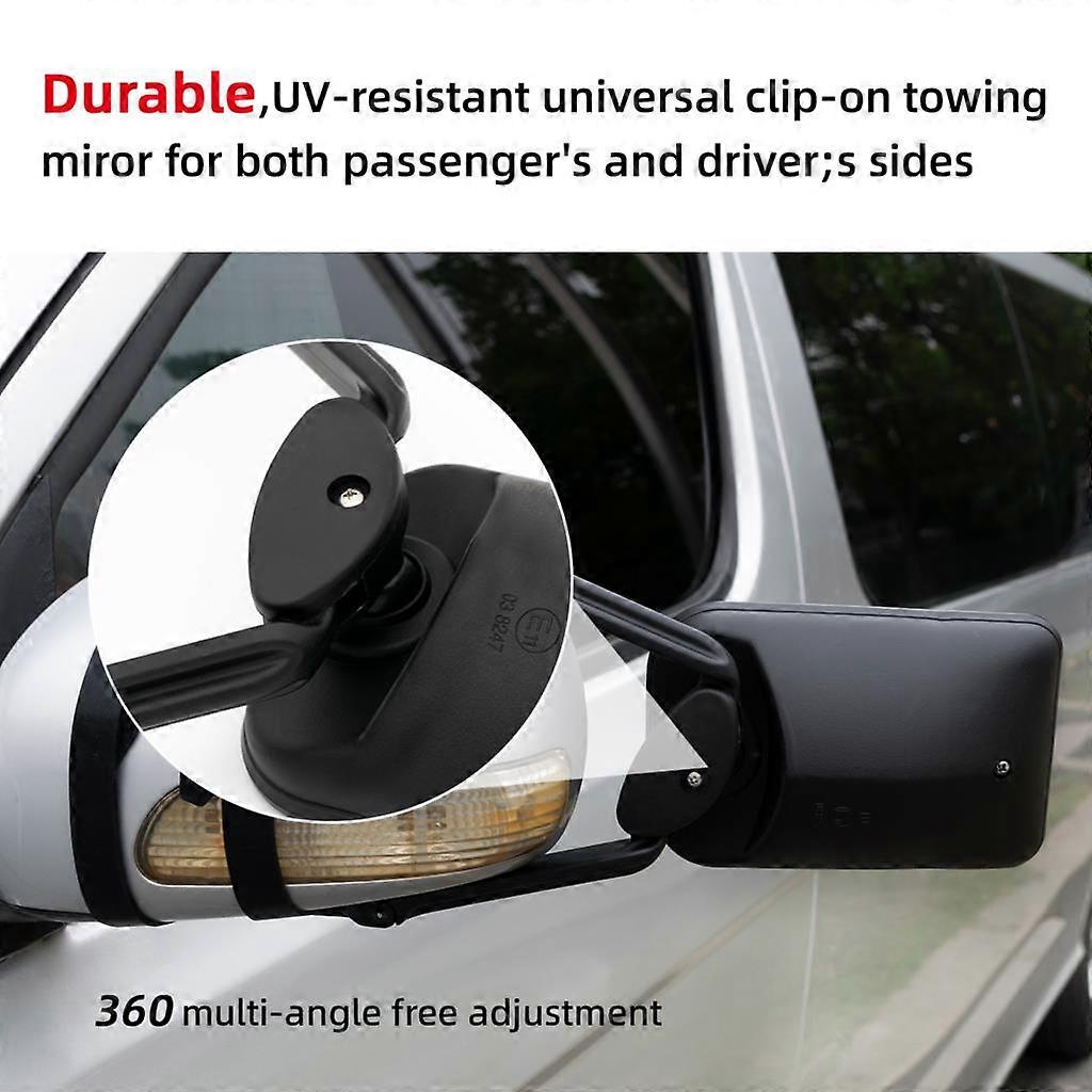 2X Car Extension Rear View Mirror Trailer Towing Mirror Clip-on ...