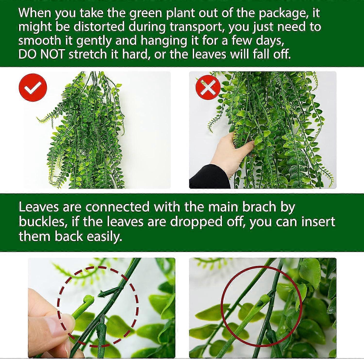 Artificial Fern Vine Hanging Plants - Indoor and Outdoor Falling Fake ...