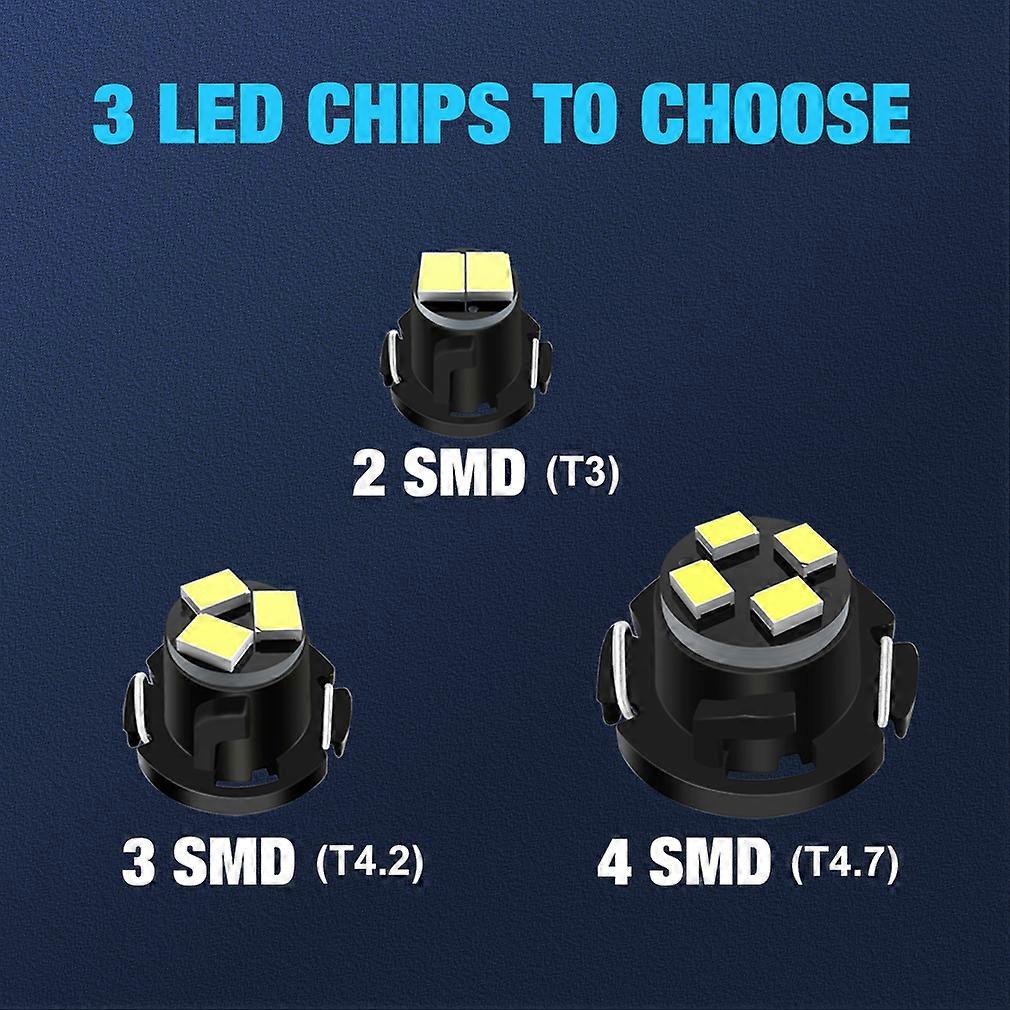 10pcs Canbus T3 LED T4.2 T4.7 Led Bulb Interior car lights Indicator ...
