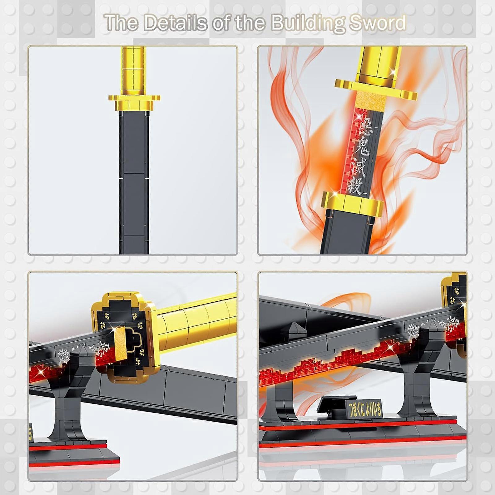 JMBricklayer Cosplay Nichirin Sword Building Toys, 39in Luminous Anime ...